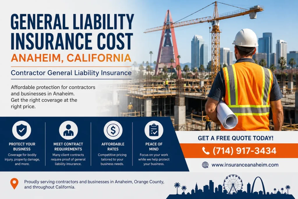 General Liability Insurance Cost Anaheim CA: 2026 Guide